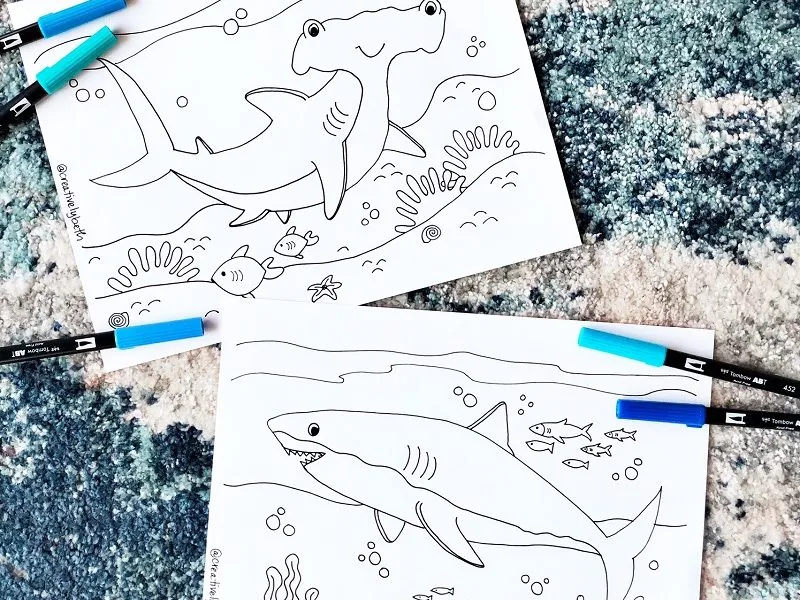FREE Shark Coloring Pages for Shark Week