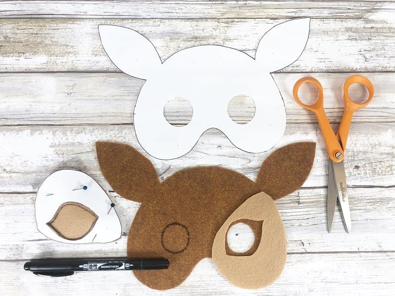 Woodland Deer Felt Mask an Easy No-Sew DIY