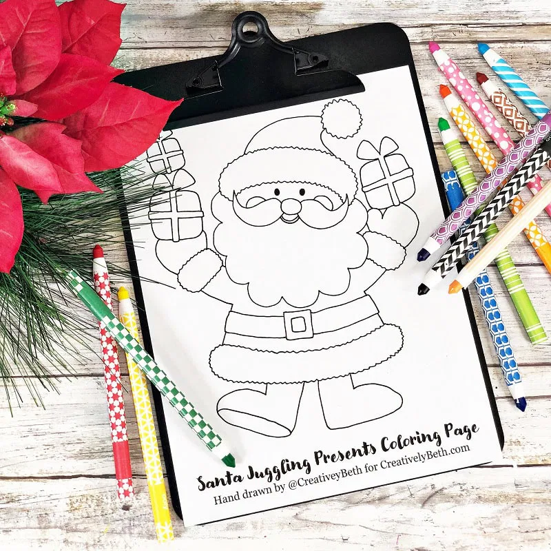 Free Santa Coloring Page for Christmas FUN!