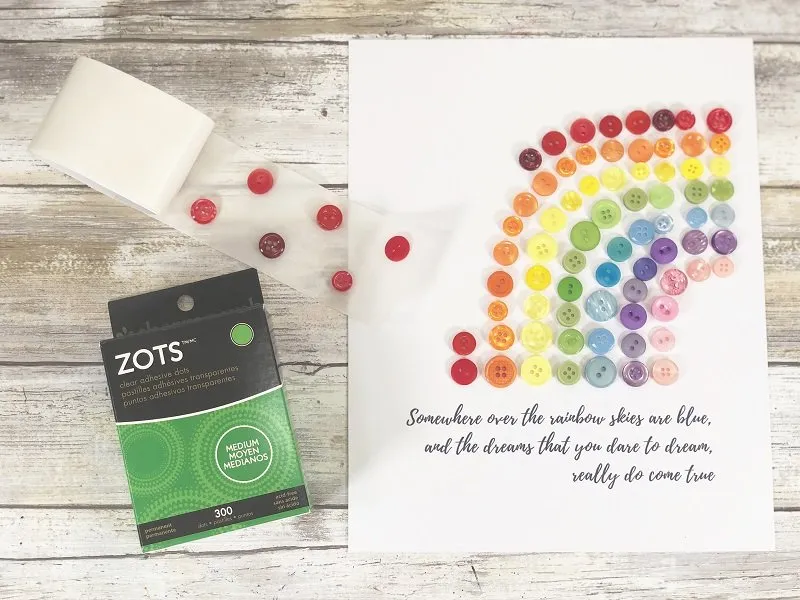 Rainbow Button Art with a Free Printable