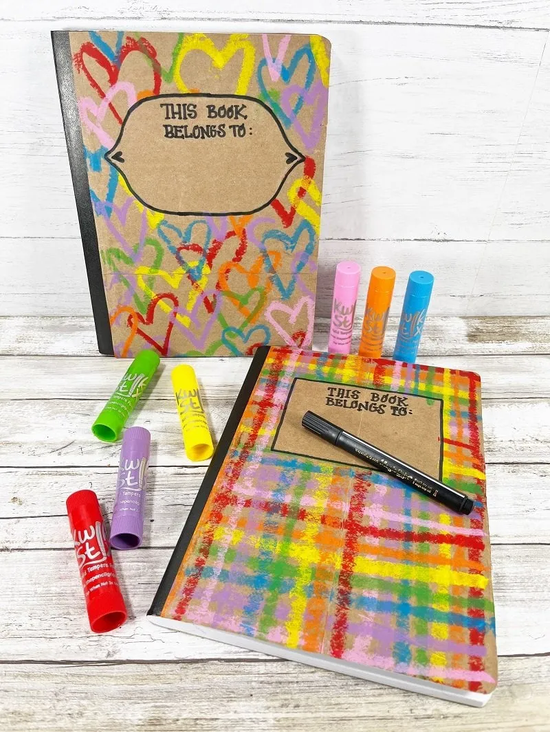 Recycled Paper Bag Notebook Covers with Kwik Stix