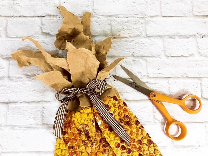 Bubble Wrap Harvest Corn Recycled Kids Craft