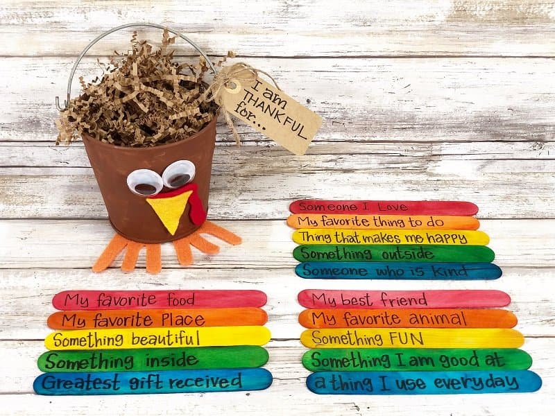 Craft Stick Thankful Bucket Dollar Tree Craft