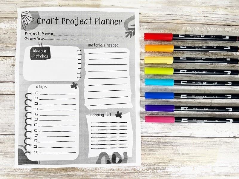 Free Printable Craft Project Planner