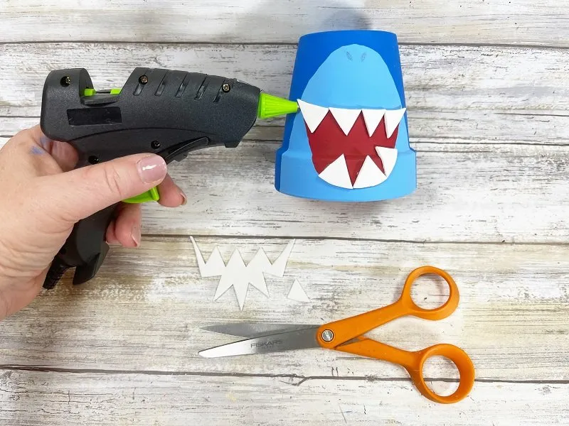 Dollar Tree Clay Pot Sharks Kids Craft