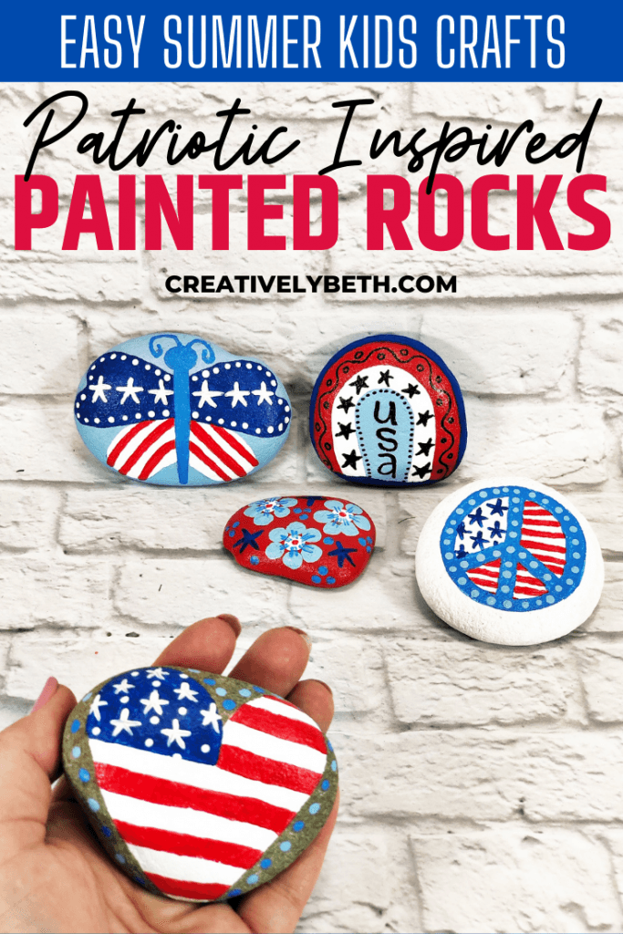 Patriotic Painted Rocks to Celebrate America