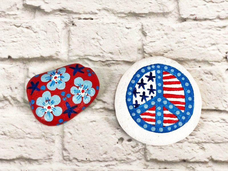 Patriotic Painted Rocks to Celebrate America