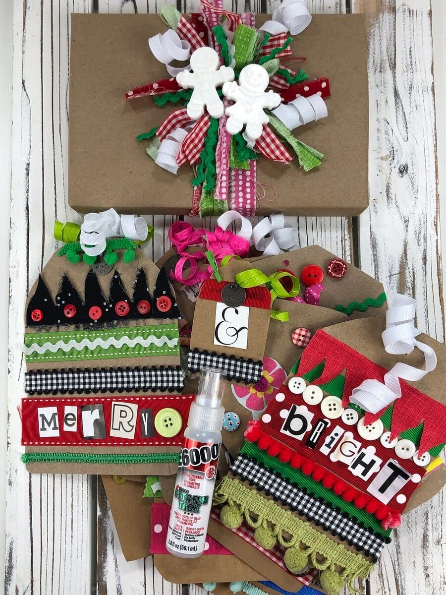 Recycled Cardboard Scrap Tags for the Holidays