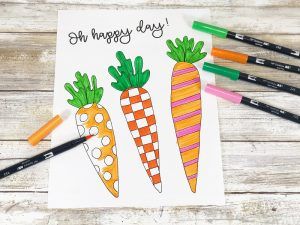 Carrot Button Craft with Free Printable Games for Easter