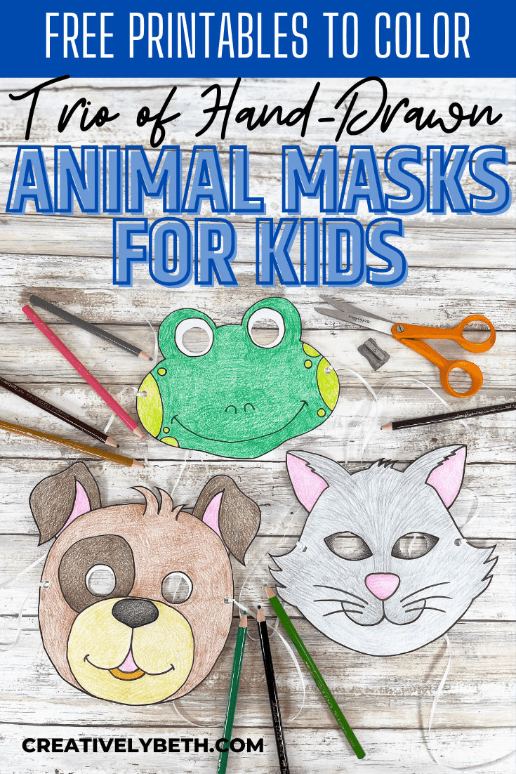 Free Printable Animal Masks to Color with Kids