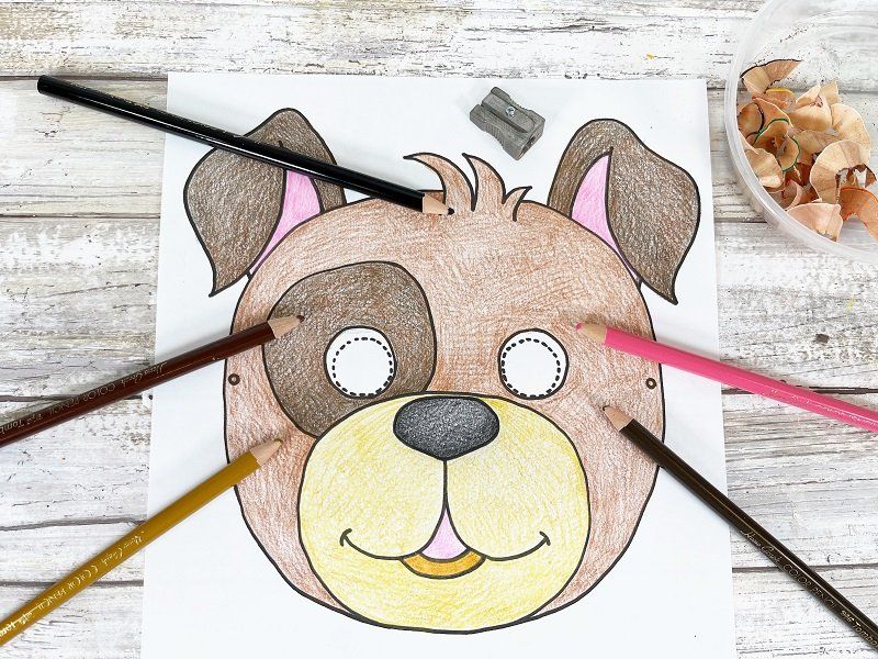 Free Printable Animal Masks to Color with Kids