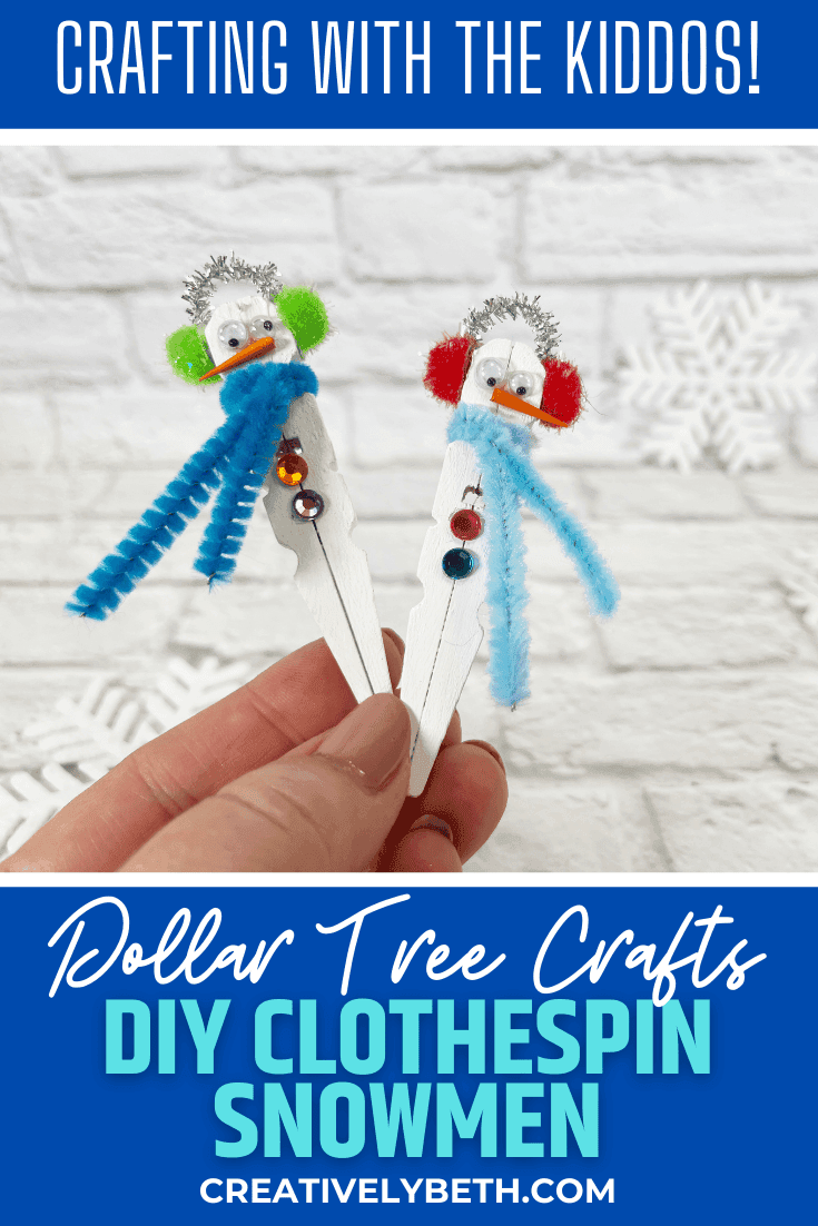 Dollar Tree Christmas DIY Craft Stick Snowman