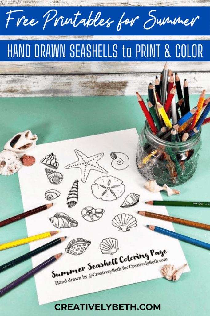 FREE Summer Seashell Coloring Page