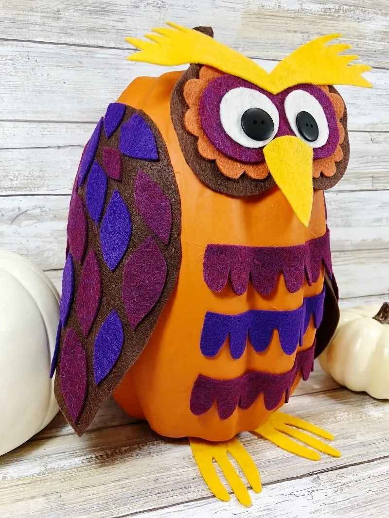 Halloween Owl Pumpkin a No-Carve DIY