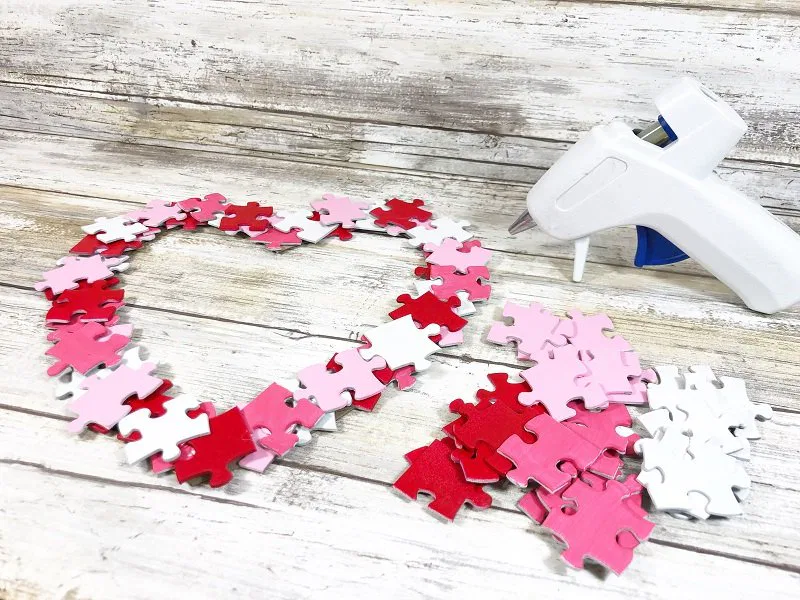 Puzzle Piece Heart Wreath for Valentine's Day