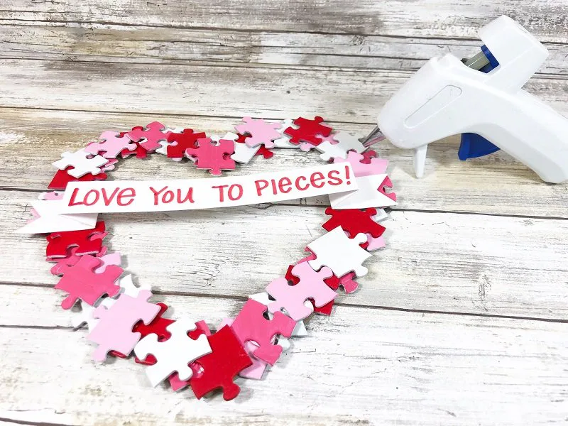 Puzzle Piece Heart Wreath for Valentine's Day