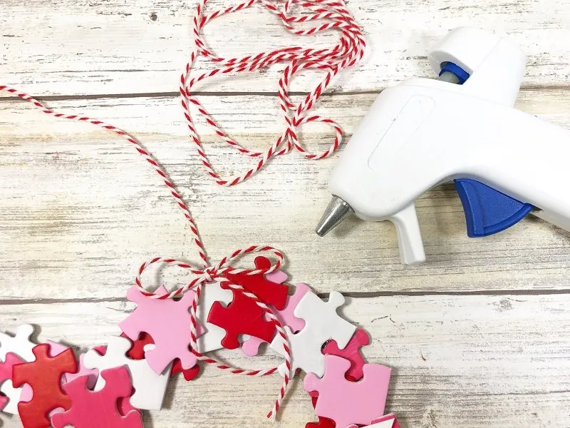 Puzzle Piece Heart Wreath for Valentine's Day