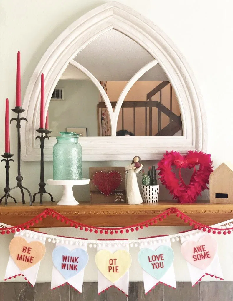 Conversation Candy Heart Banner a Valentine's Day DIY