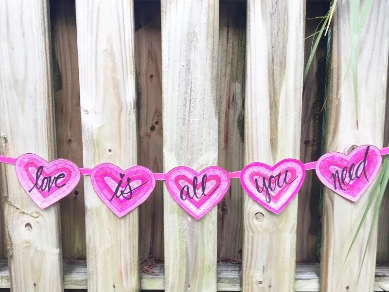 Hand Lettered Valentine Banner