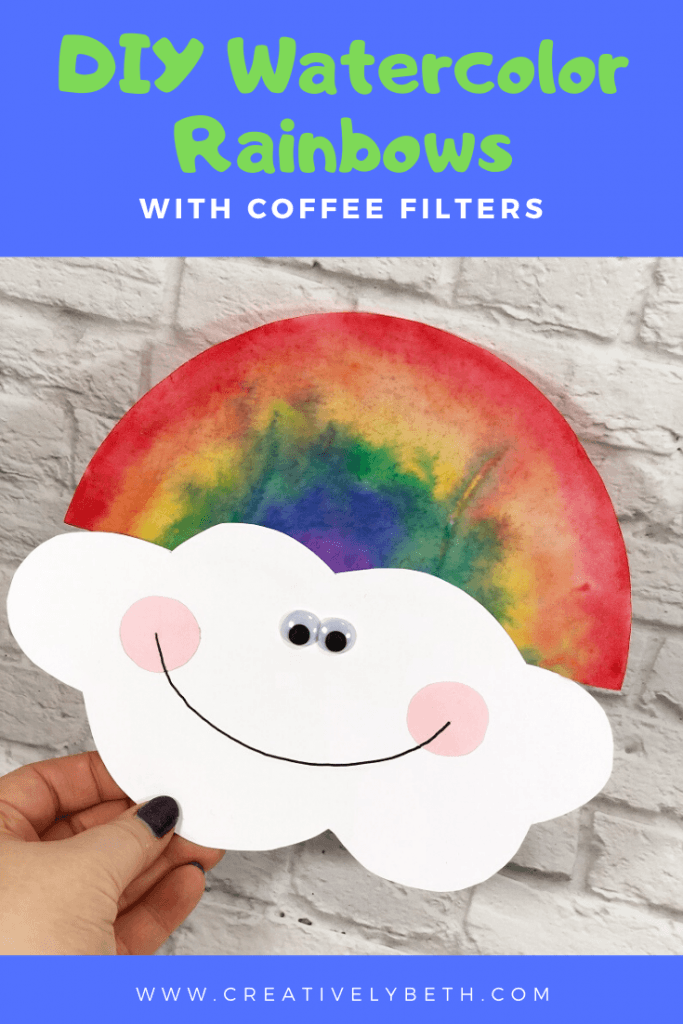 Watercolor Coffee Filter Rainbows a Kids Color Blending Craft