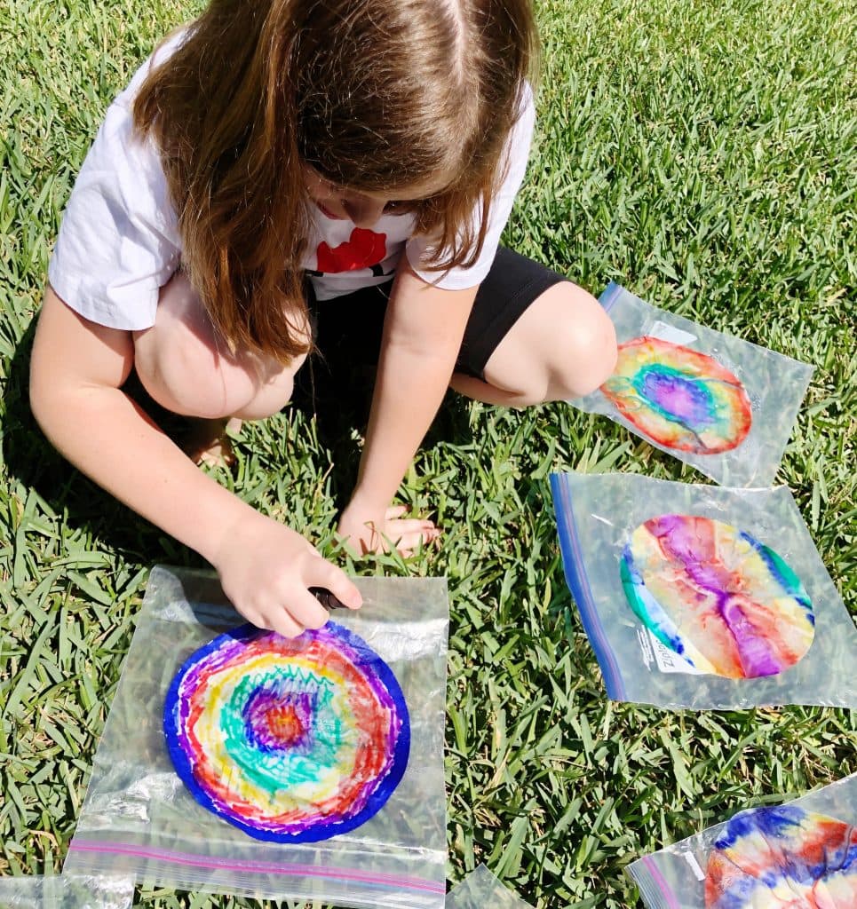 Watercolor Coffee Filter Rainbows a Kids Color Blending Craft