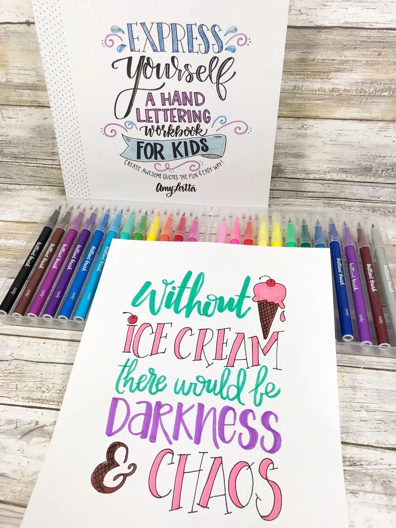 Hand Lettering with Kids a creative workbook by Amy Latta