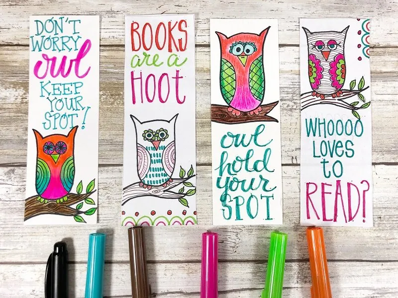 How to Doodle FREE Printable Owl Bookmarks