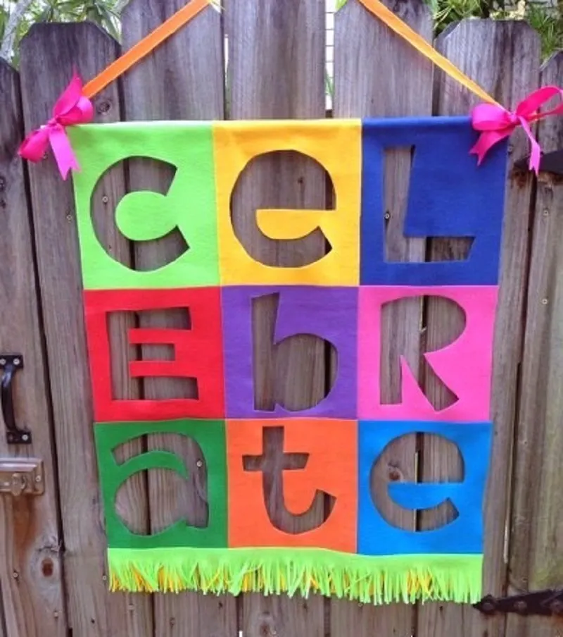 Easy Celebrate Everything Banner a No-Sew Project with Kunin Felt