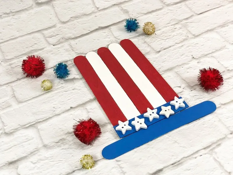 How to Make a Craft Stick Patriotic Hat