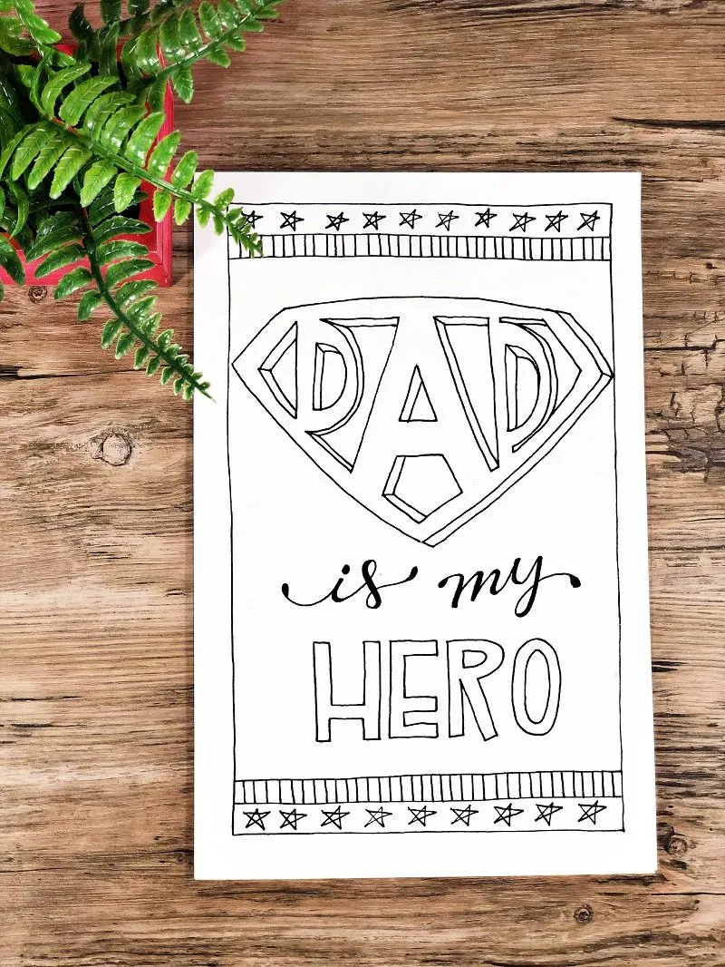 Four FREE Father's Day Cards to Print and Color
