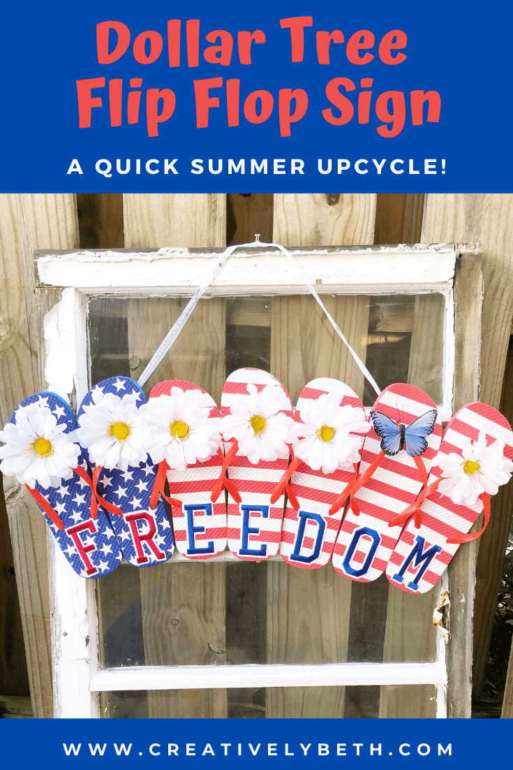 Dollar Tree Upcycled Flip Flop Freedom Sign