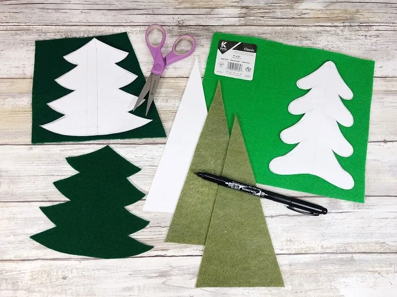 A Trio of Felt Trees Stuffed with Poly-Fil®