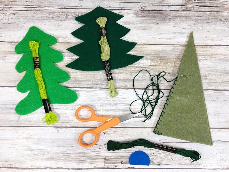 A Trio of Felt Trees Stuffed with Poly-Fil®