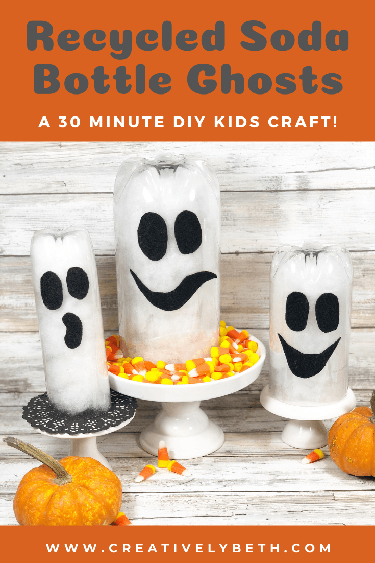 Recycled Bottle Halloween Ghosts