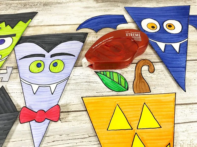 FREE Hand-Drawn Halloween Banner to Print and Color