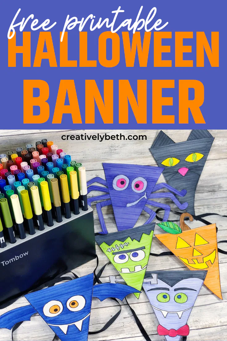 FREE Hand-Drawn Halloween Banner to Print and Color