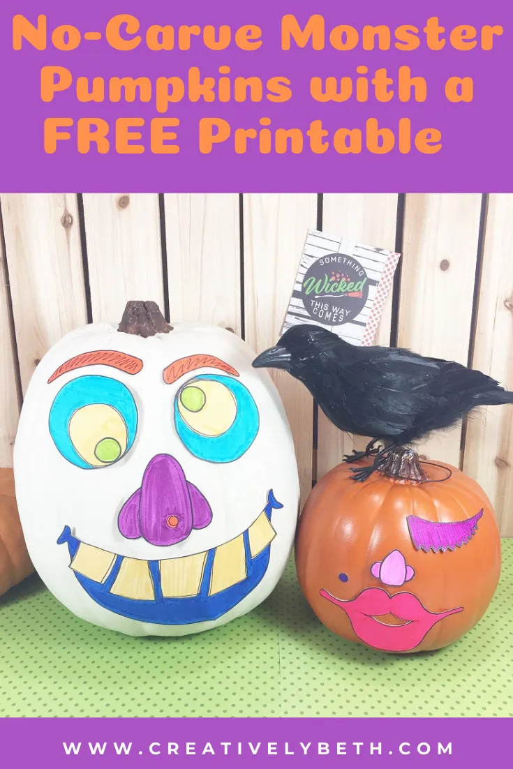 Free Printable No-Carve Pumpkin Faces