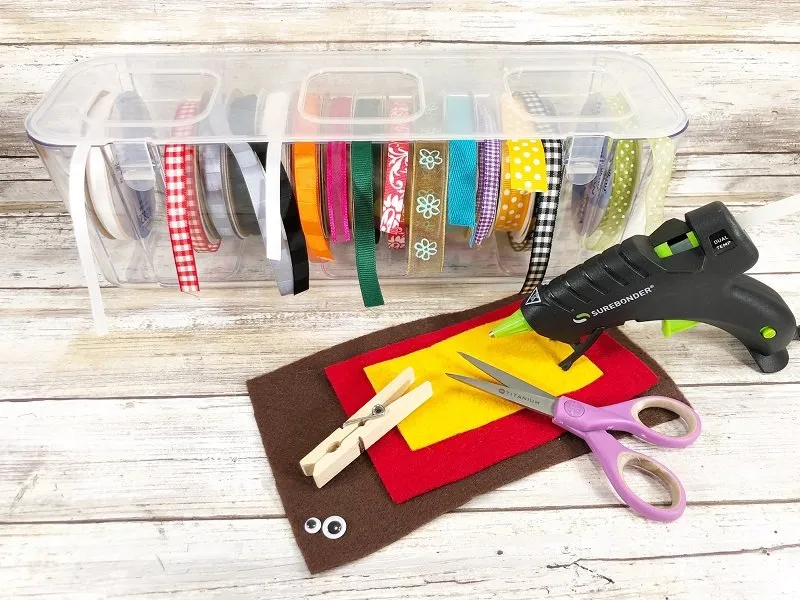 Rainbow Ribbon Turkey Decorations for Thanksgiving