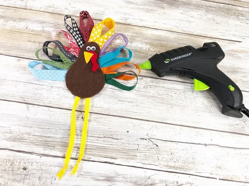 Rainbow Ribbon Turkey Decorations for Thanksgiving