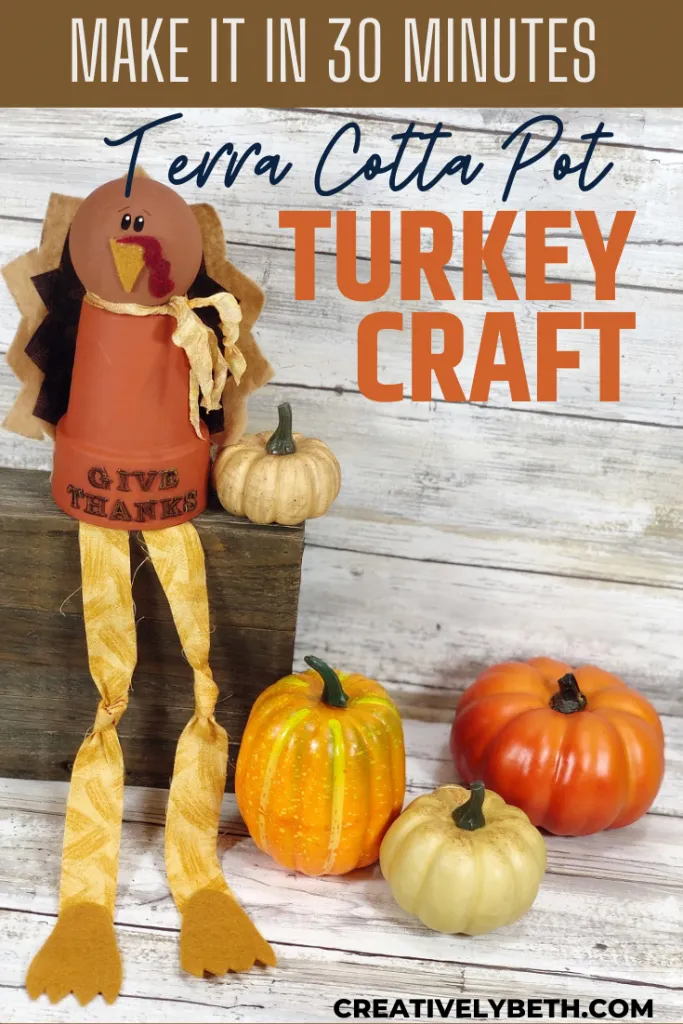 Clay Pot Turkey Thanksgiving Decoration