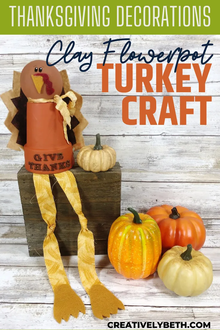 Clay Pot Turkey Thanksgiving Decoration