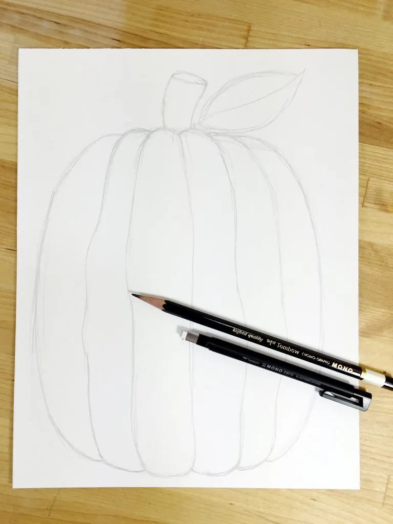 Hand-Drawn Pumpkin Free Printable to Color this Autumn