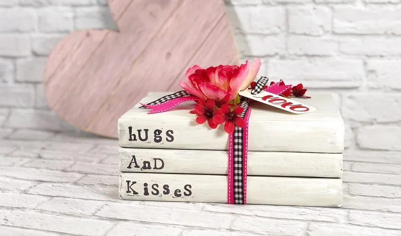 Valentine's Day Book Stack a Dollar Tree DIY