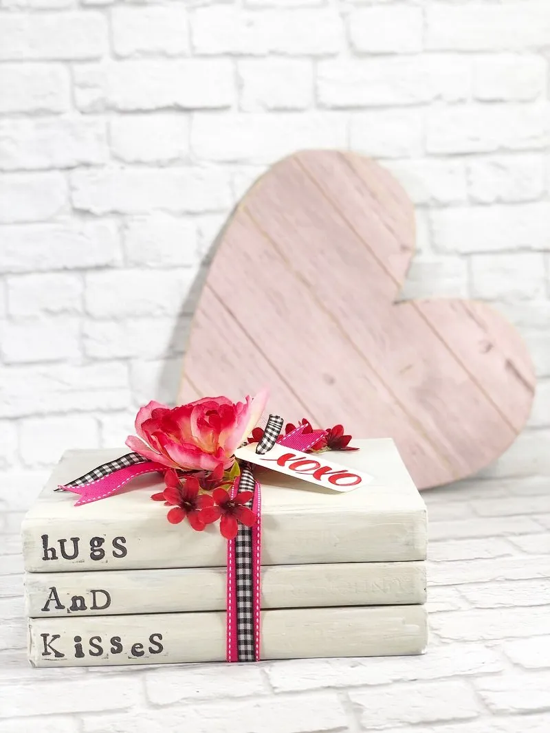 Valentine's Day Book Stack a Dollar Tree DIY