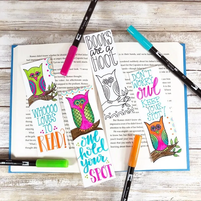 How to Doodle FREE Printable Owl Bookmarks