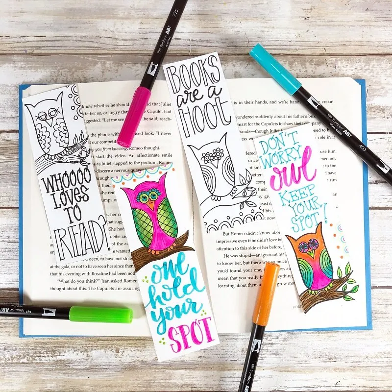 FREE Printable Owl Bookmarks Creatively Beth 4 | Creatively Beth