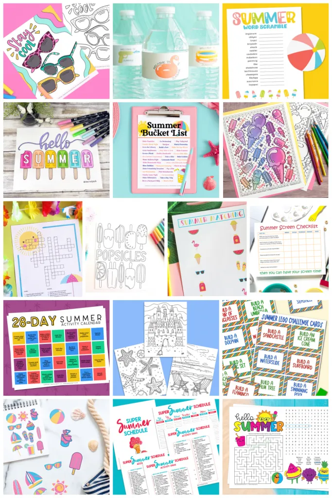 Hello Summer FREE Printable and Coloring Page