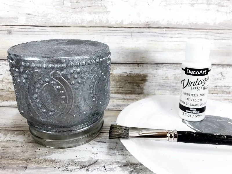 Faux Tin Farmhouse Finish Jars with DecoArt