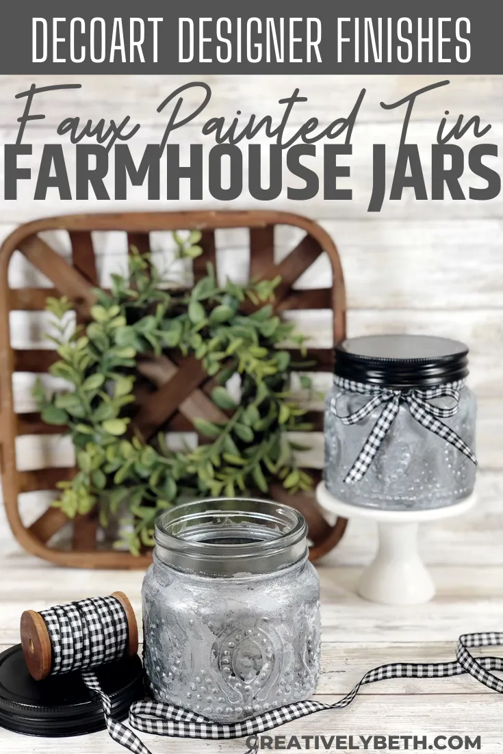 Faux Tin Farmhouse Finish Jars with DecoArt