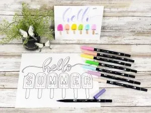 Hello Summer FREE Printable and Coloring Page